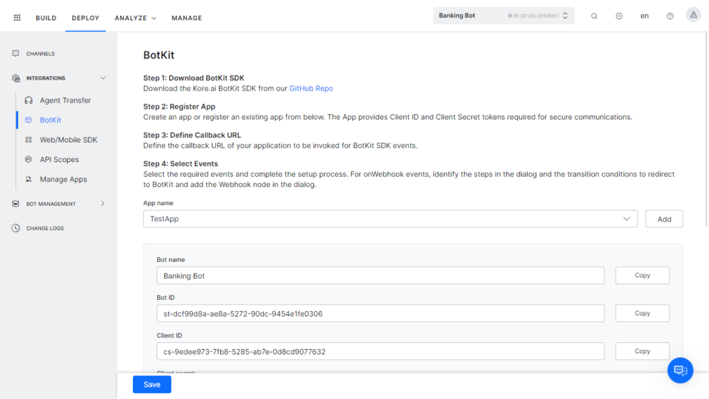 SDK Configuration - v10