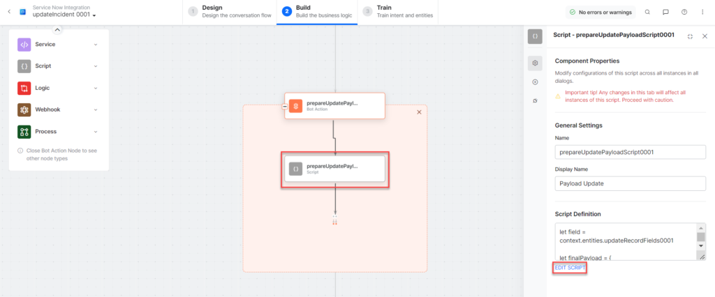 Using The ServiceNow Action Templates - v10