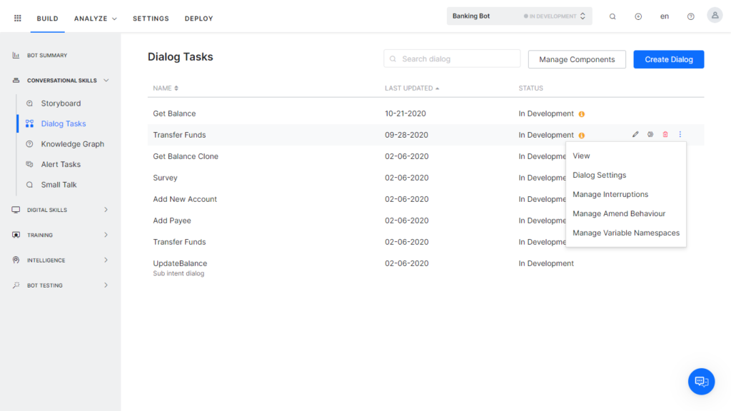 Working with Kore.ai Bot Builder - Kore.ai Documentation v9.0