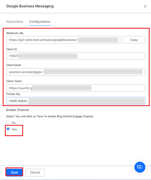 Adding the Google Business Messaging Channel - Kore.ai Documentation