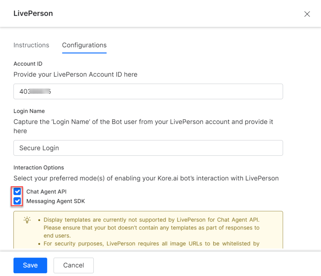 Adding the LivePerson Channel - Kore.ai Documentation