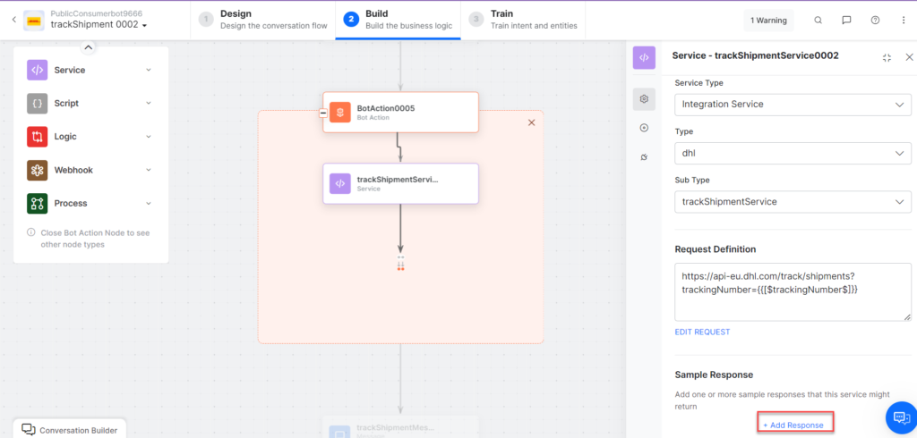 Using the DHL Action Templates - Kore.ai Documentation