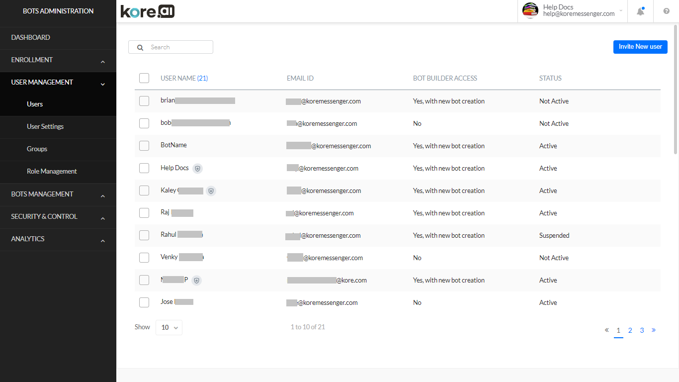 User Management Module Overview - Kore.ai Documentation v7.1